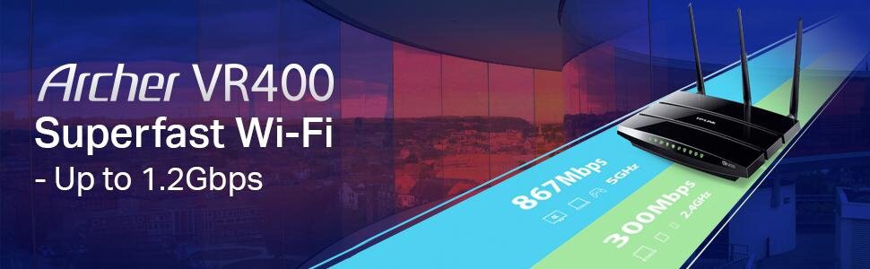 TP-Link Archer VR400 Modem Router ADSL / VDSL (Fiber) AC1200, Wi-Fi ...